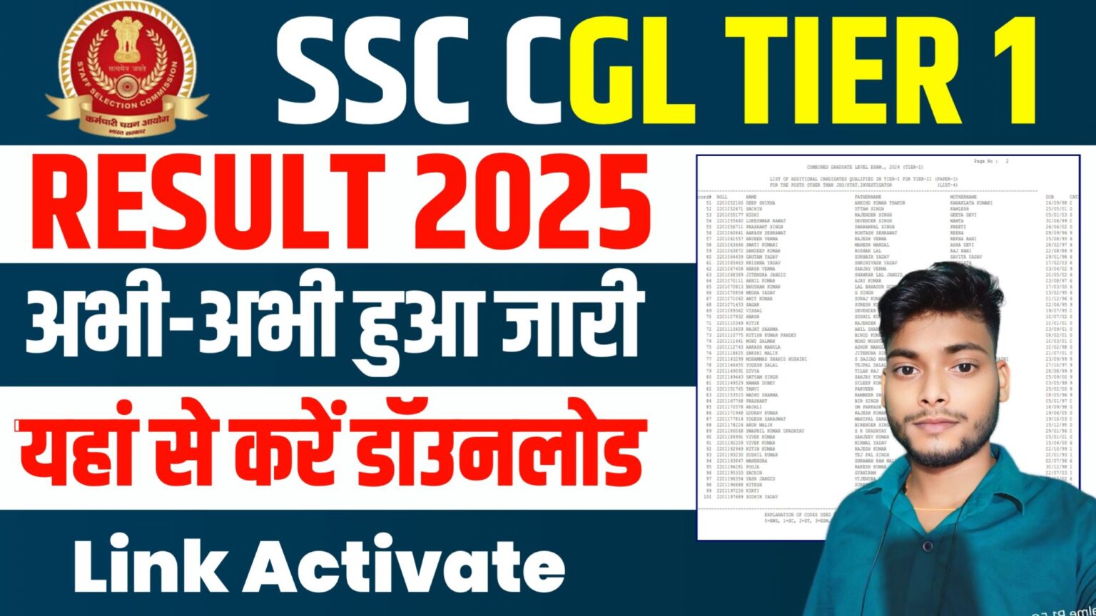 SSC CGL Tier I Additional Result 2025 : (Out) Download Link - SARKARI JOB